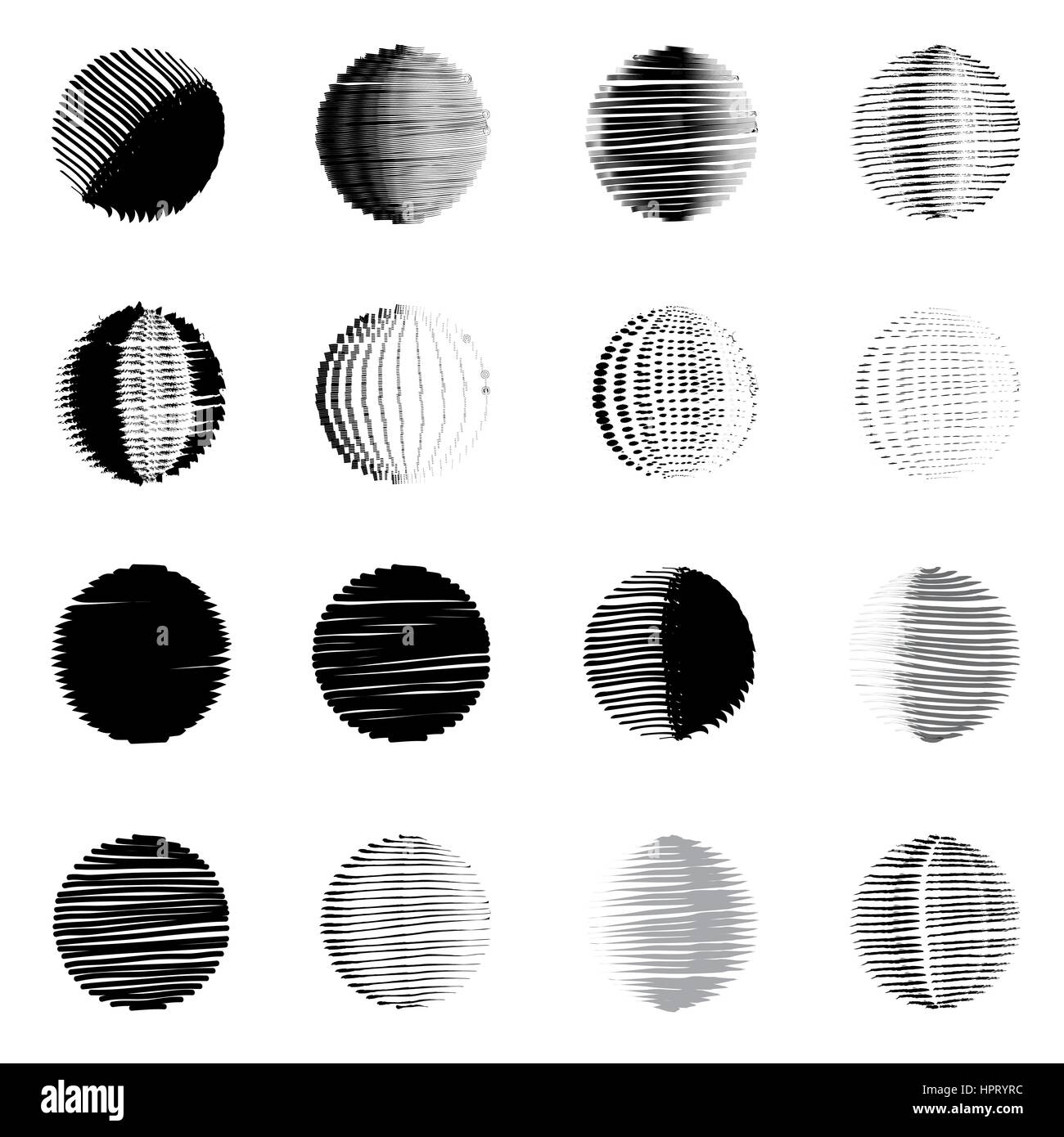 Geometric round shapes figure sketch Circle button set Stock Vector ...