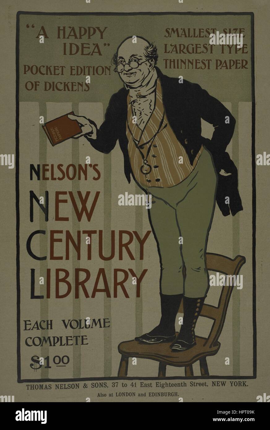 Poster advertising 'Nelson's New Century Library.', 1903. From the New ...