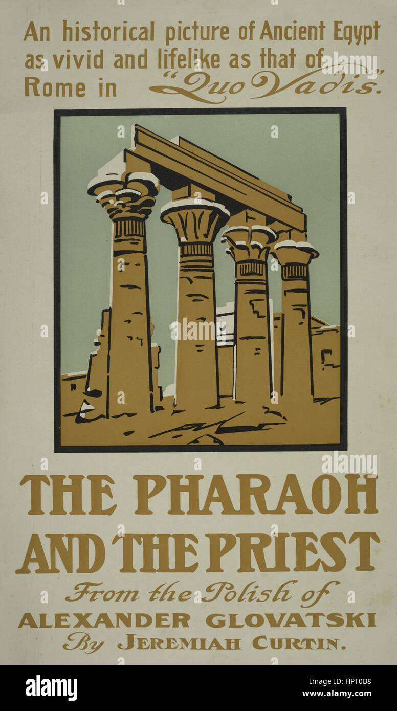 Poster advertising 'The Pharaoh and the Priest'by Jeremiah Curtin, 1903 ...