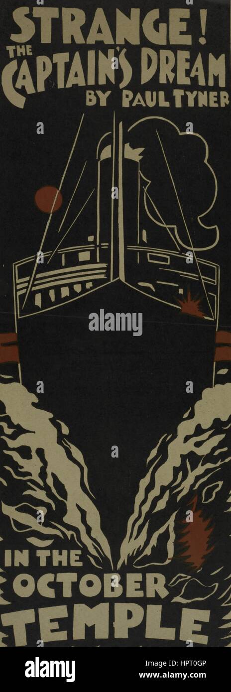 Poster advertisement for a book titled Strange The Captain's Dream by ...