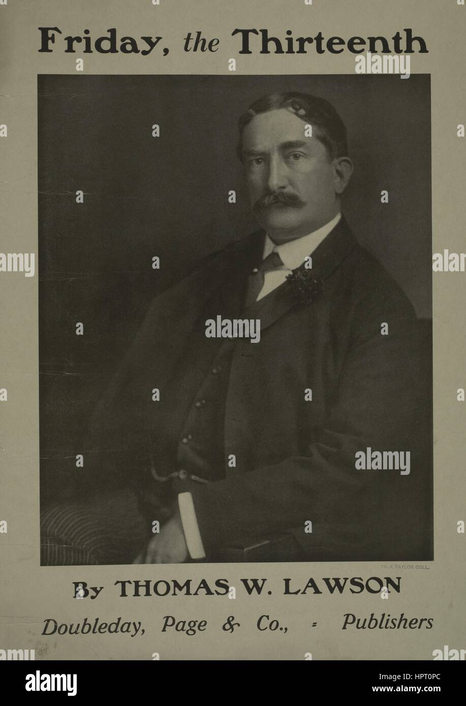 Poster advertising the novel 'Friday the Thirteenth' by Thomas W ...