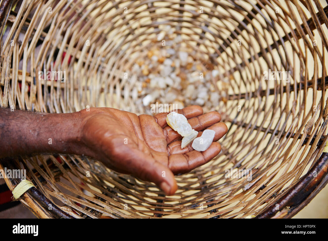Man is showing moonstone - Moonstone mine in Sri Lanka Stock Photo - Alamy
