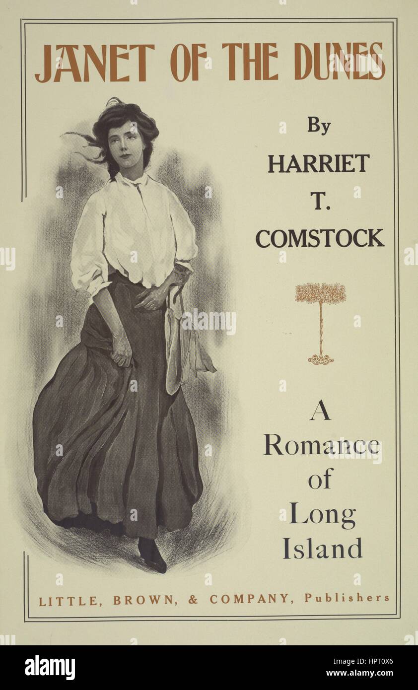 A poster advertising the novel 'Janet of the Dunes' by Harriet T ...