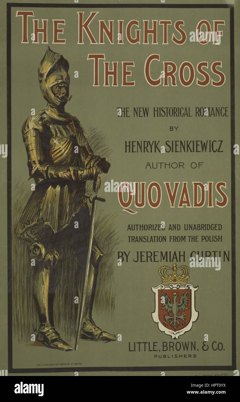 Poster advertising the novel 'The Knights of the Cross' by Henryk ...