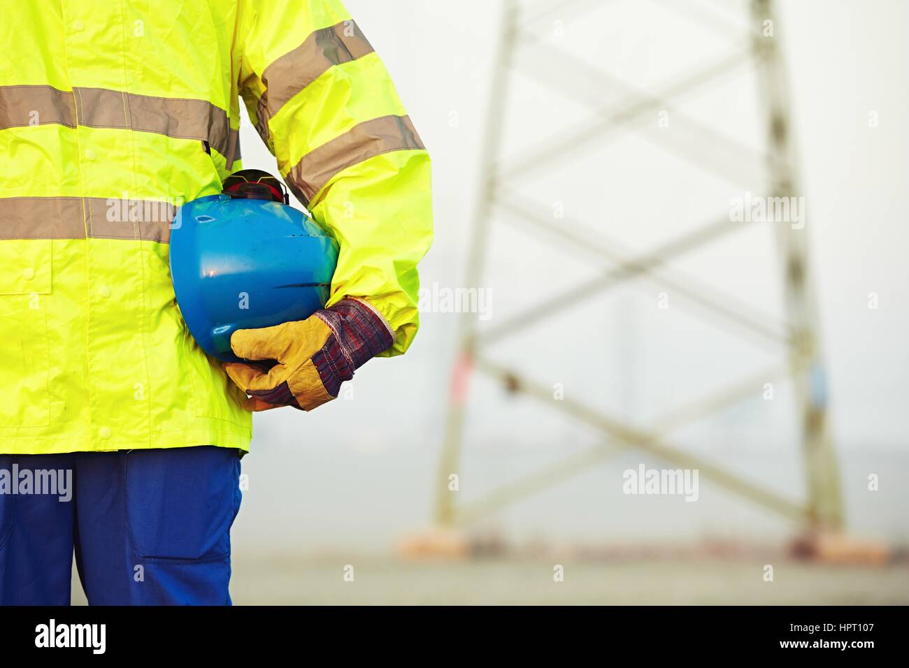 Construction Worker Holding Hard Hat High Resolution Stock Photography ...