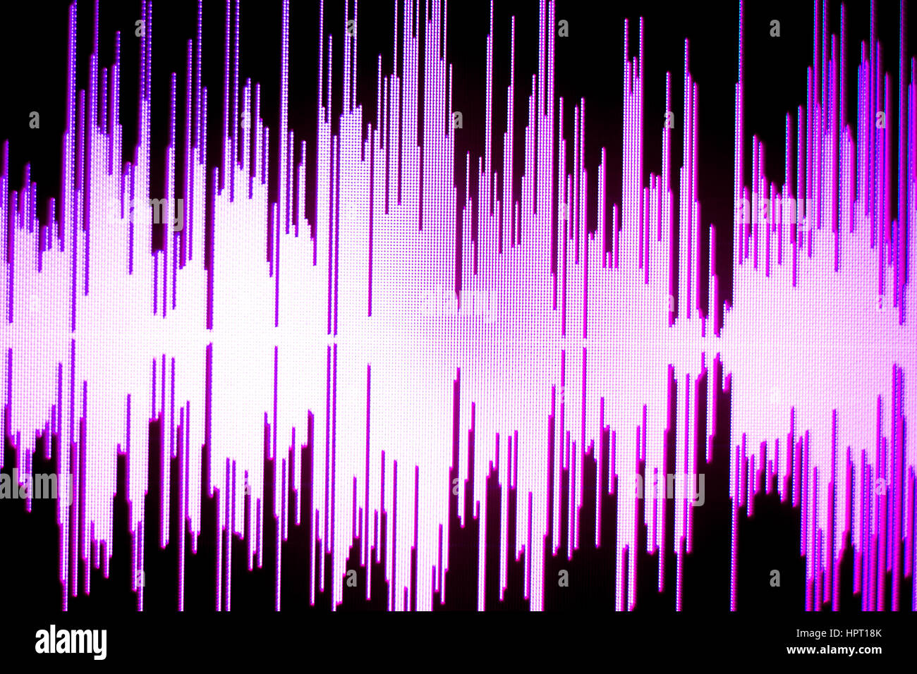 Sound recording studio audio wave on computer screen in professional ...