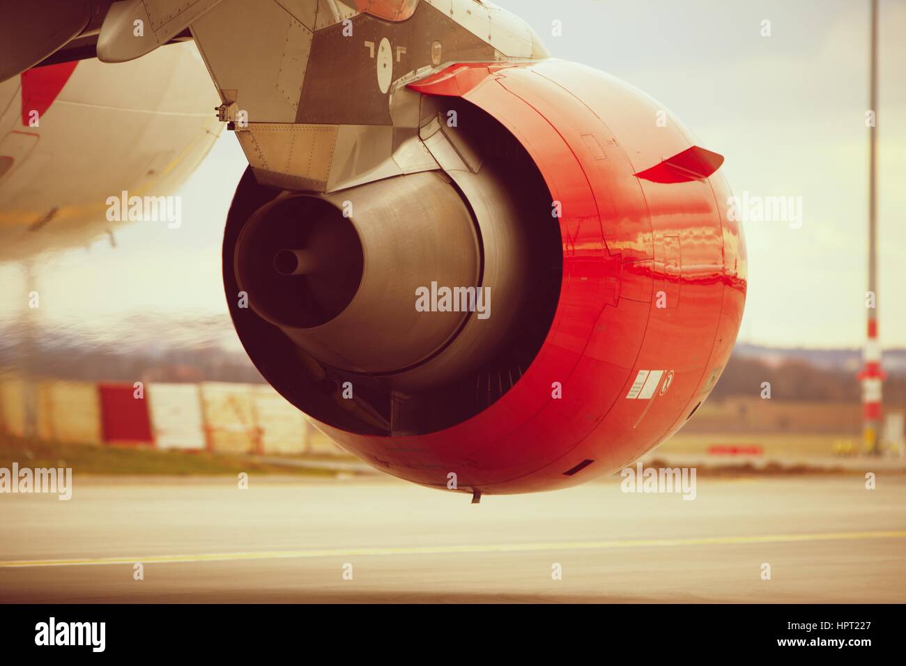 Hot air behind the aircraft engine Stock Photo - Alamy