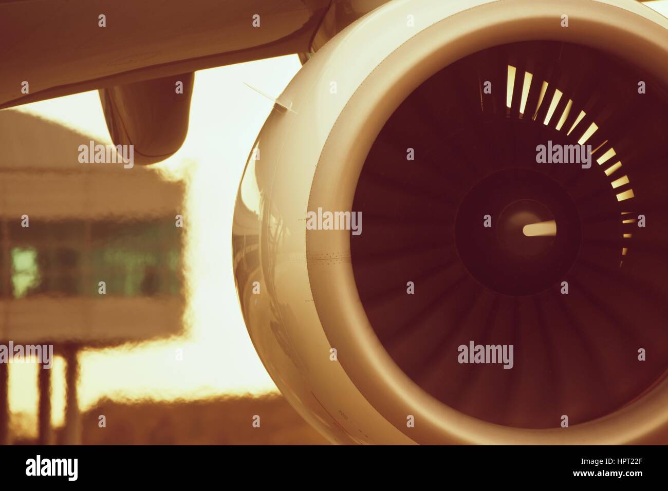 Hot air behind the aircraft engine Stock Photo - Alamy