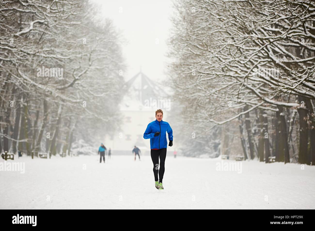 Runner in forest park hi-res stock photography and images - Alamy