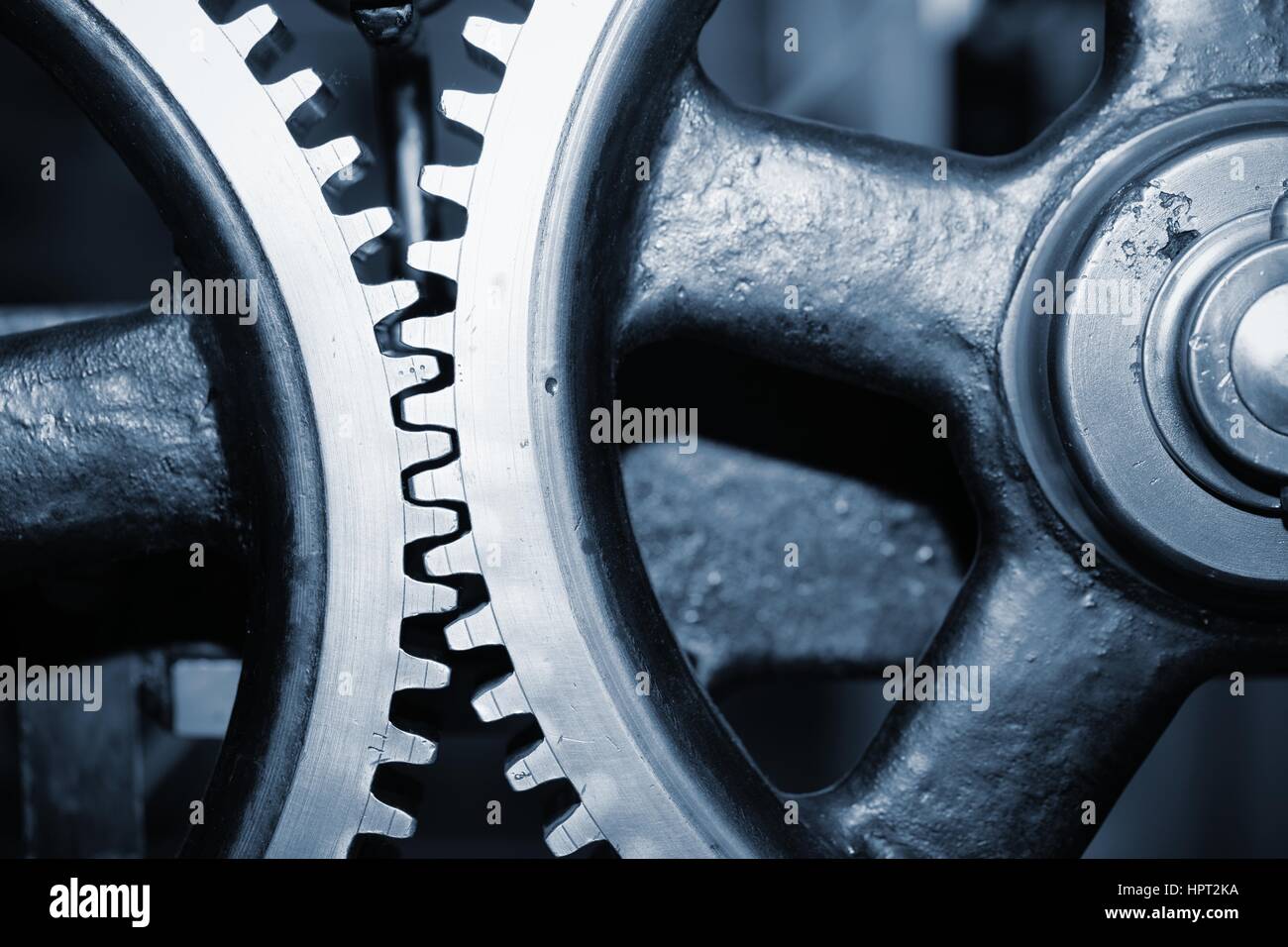 Large cog wheels in the motor Stock Photo - Alamy