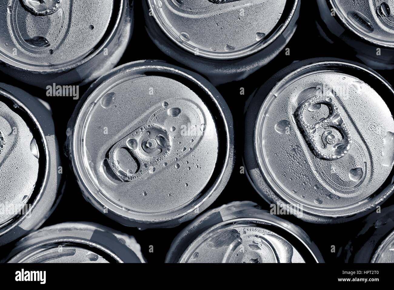 Condensation on the top of cans of drinks Stock Photo - Alamy