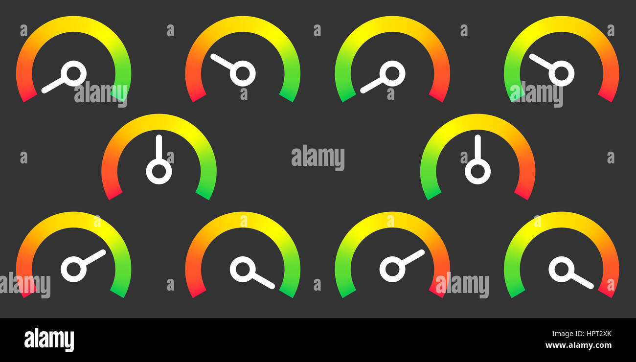 meter signs infographic gauge element from red to green and green to ...