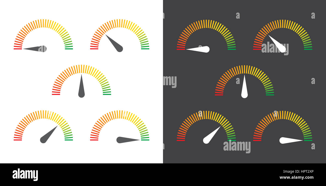 meter signs infographic gauge element from red to green illustration ...