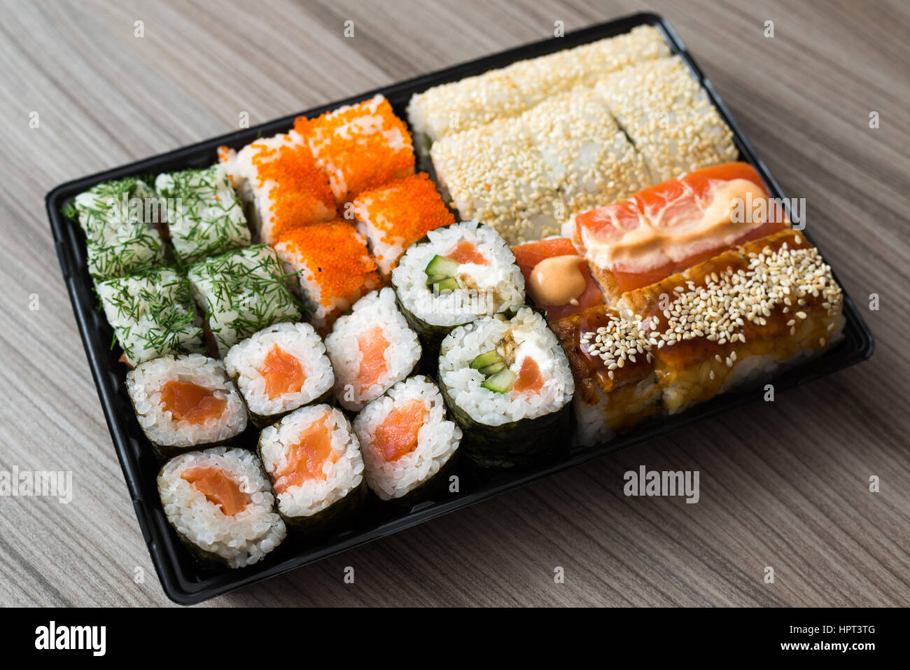 Portion sushi in plastic hi-res stock photography and images - Alamy