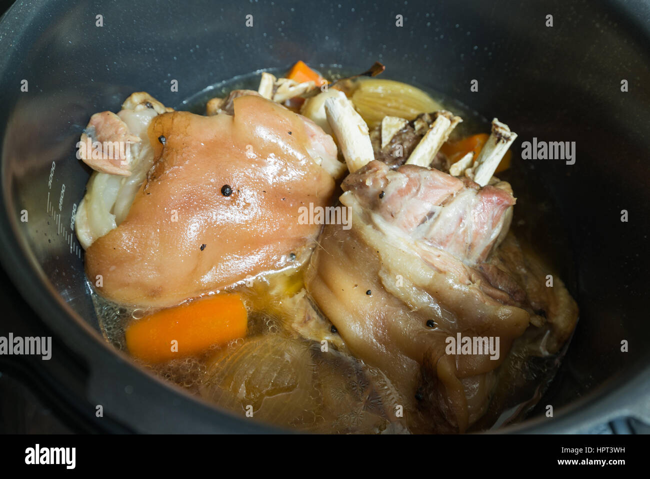Boiled pork foreshank in a multivarka - set for making aspic Stock ...