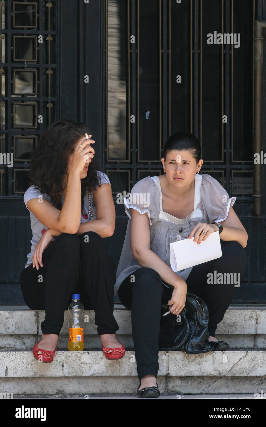 University students smoking cigarettes in hi-res stock photography and ...