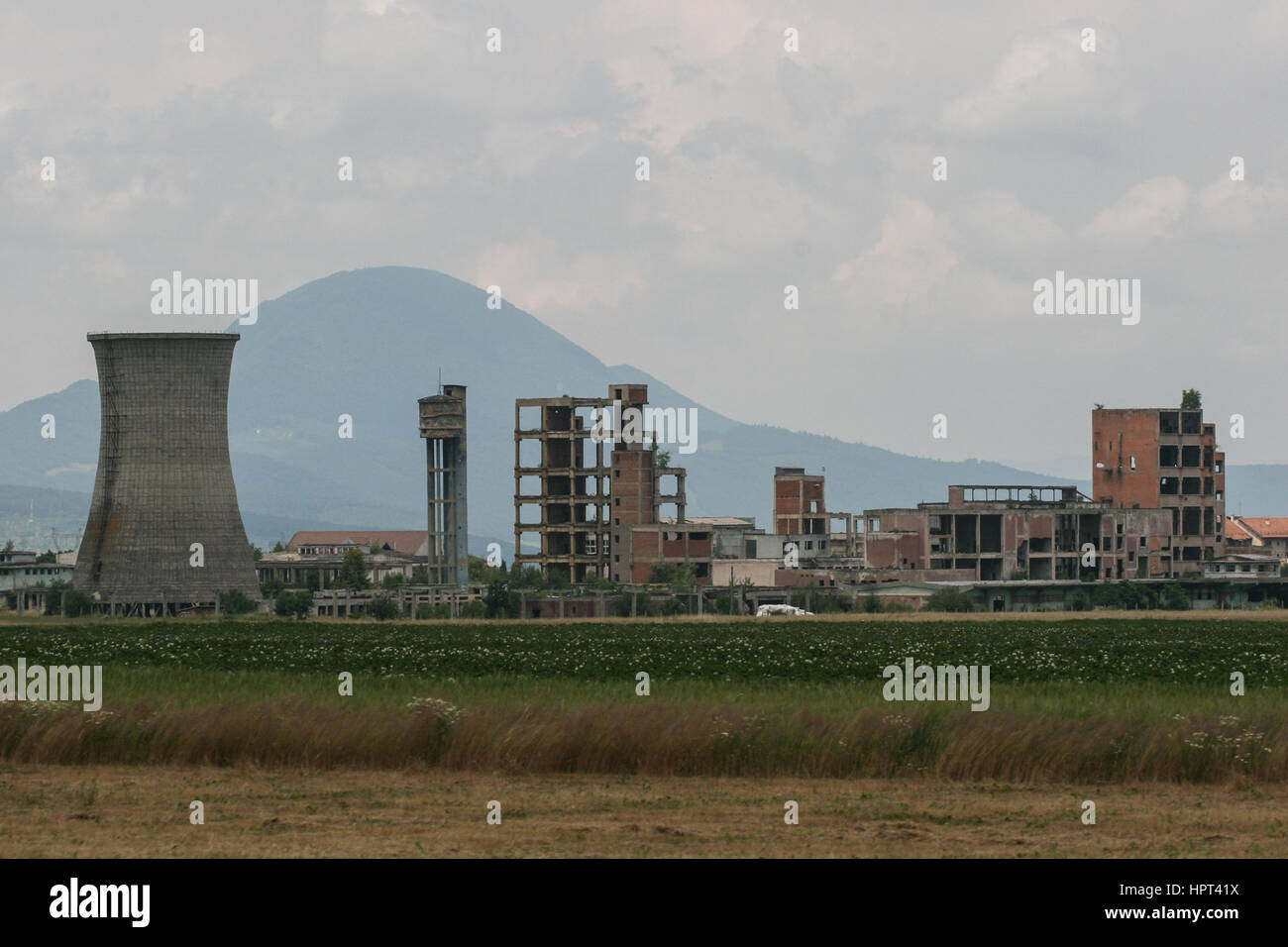 Tohan, Romania, July 4, 2009: View of an abandoned industrial site in ...