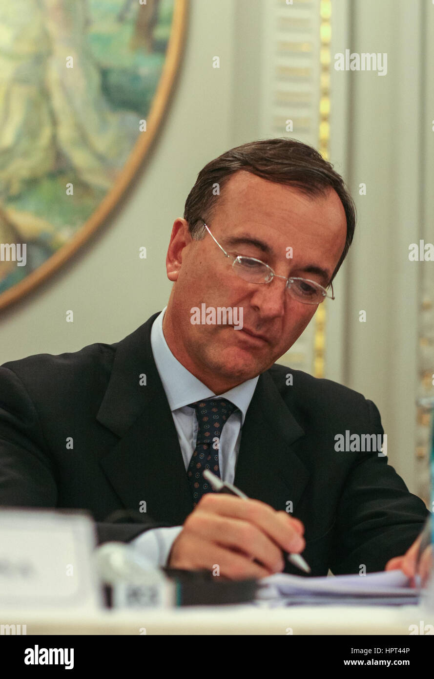 Bucharest, Romania, July 6, 2009: Franco Frattini participates in a ...