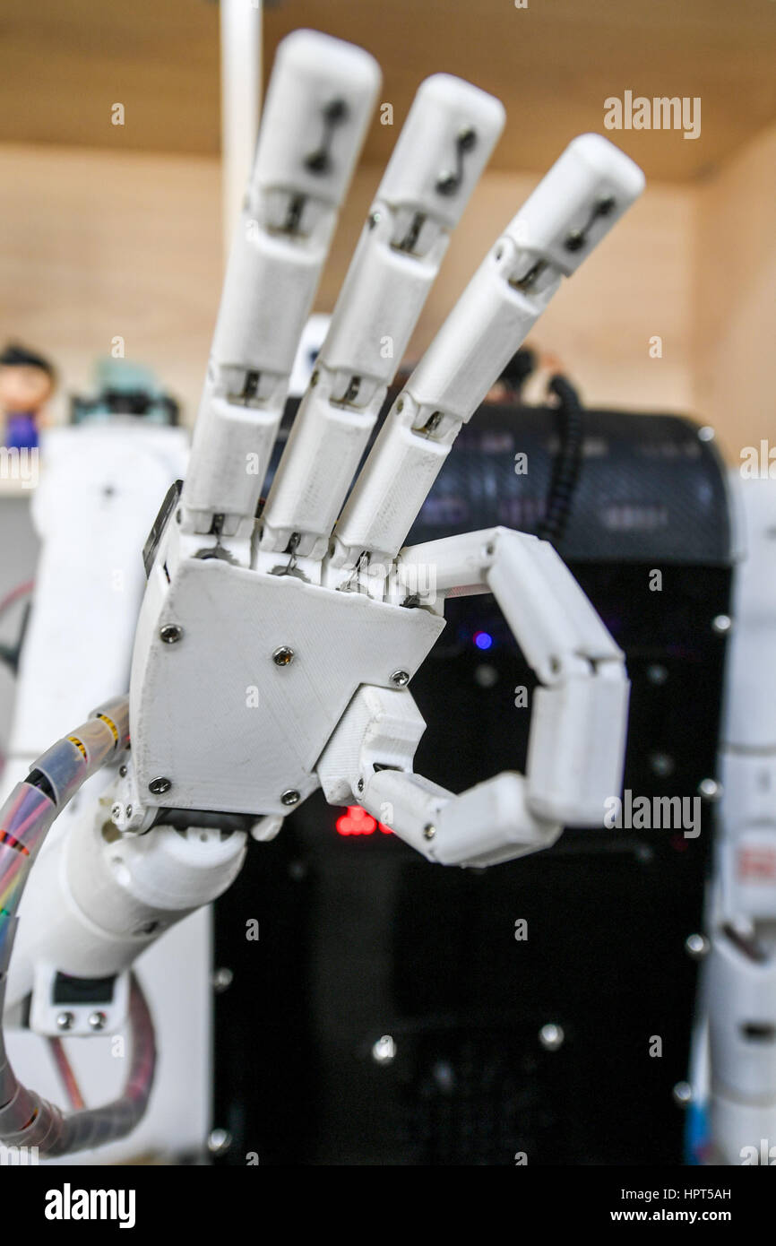 (170224) -- ZHENGZHOU, Feb. 24, 2017 (Xinhua) -- A robot adept in ...