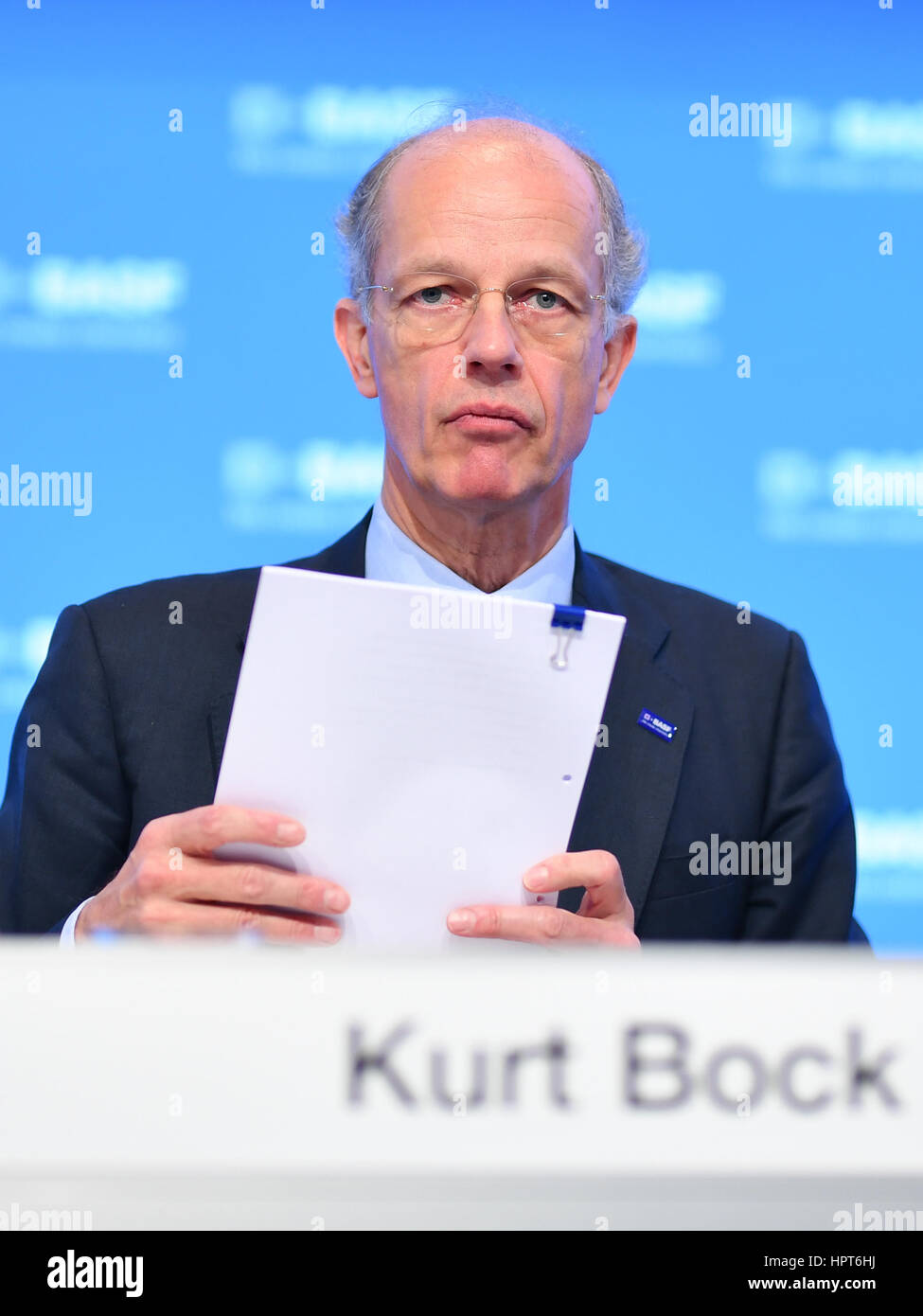 Ludwigshafen, Germany. 24th Feb, 2017. BASF chairman Kurt Bock speaks ...