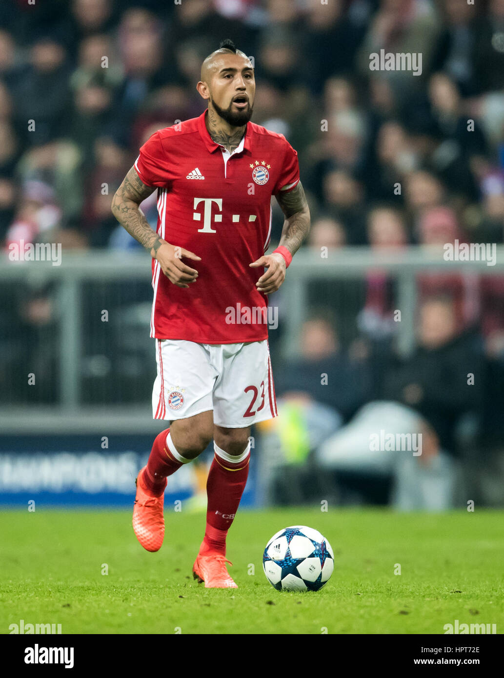 Munich, Germany. 15th Feb, 2017. Munich's Arturo Vidal, photographed ...