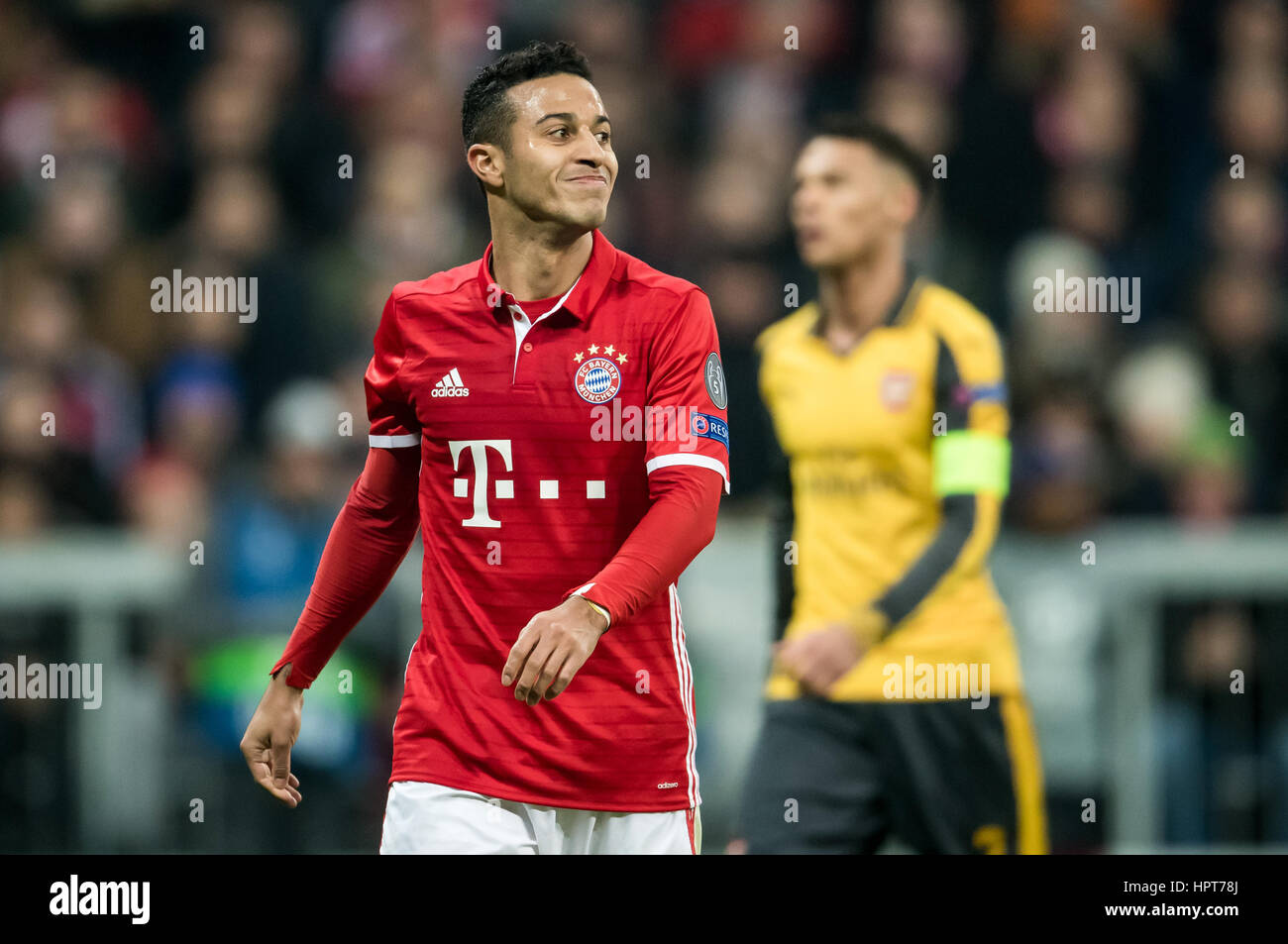 Munich, Germany. 15th Feb, 2017. Munich's Thiago Alcantara ...
