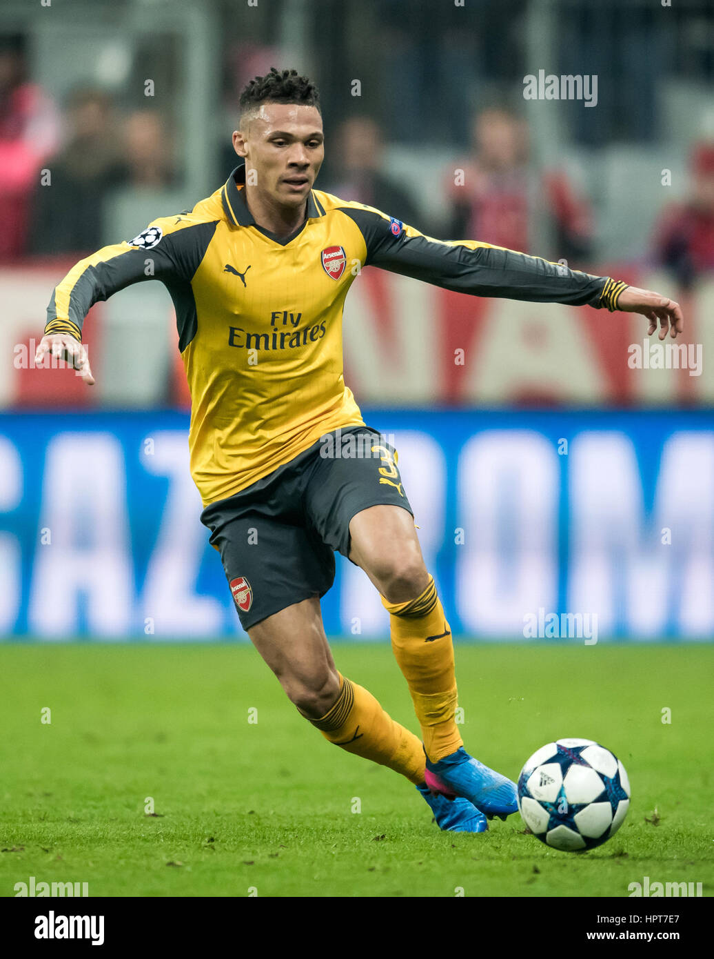 Munich, Germany. 15th Feb, 2017. Arsenal's Kieran Gibbs, photographed ...