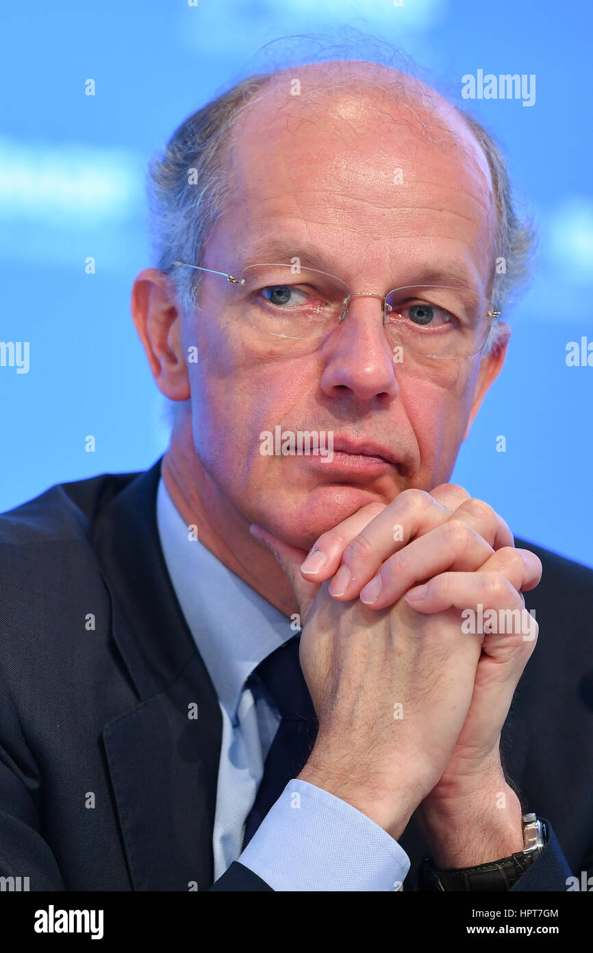 Ludwigshafen, Germany. 24th Feb, 2017. BASF chairman Kurt Bock speaks ...