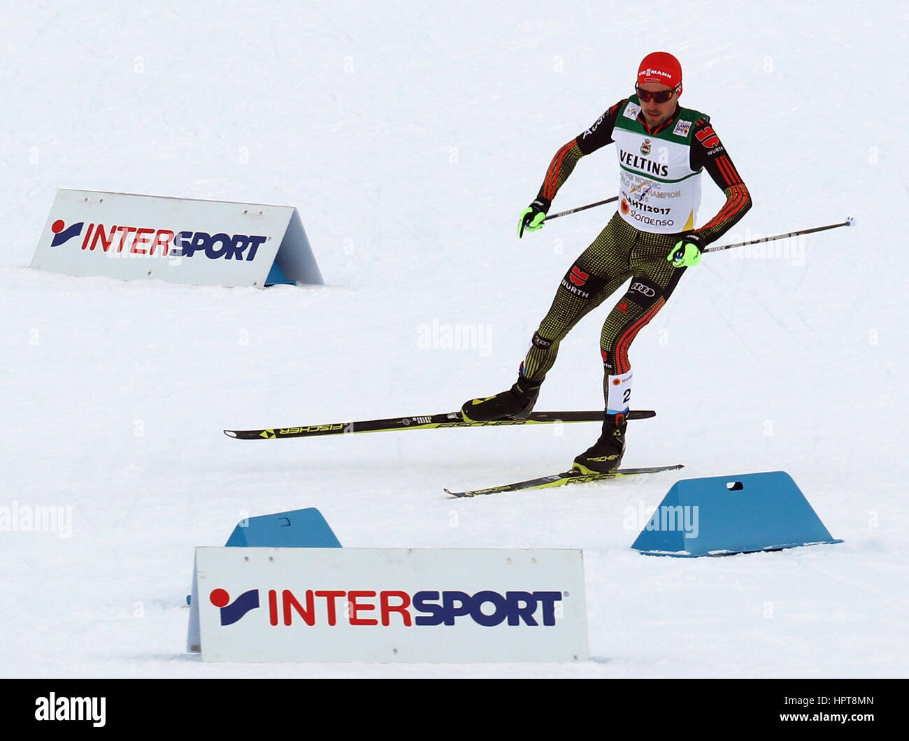 Lahti, Finland. 24th Feb, 2017. Johannes Rydzek from Germany in action ...