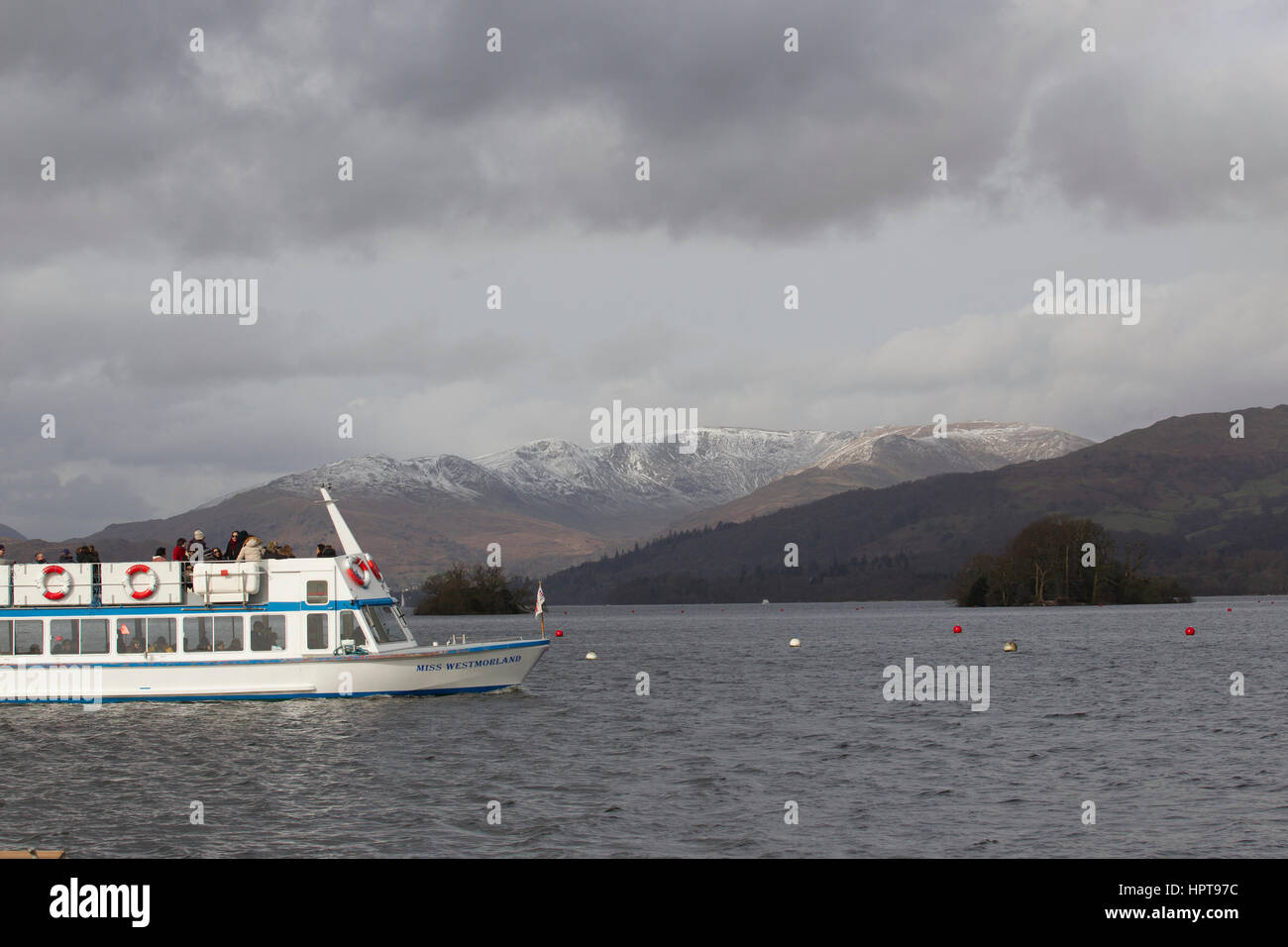 Lake Windermere, Cumbria, UK. 24th Feb, 2017. UK Weather. Overcast day ...