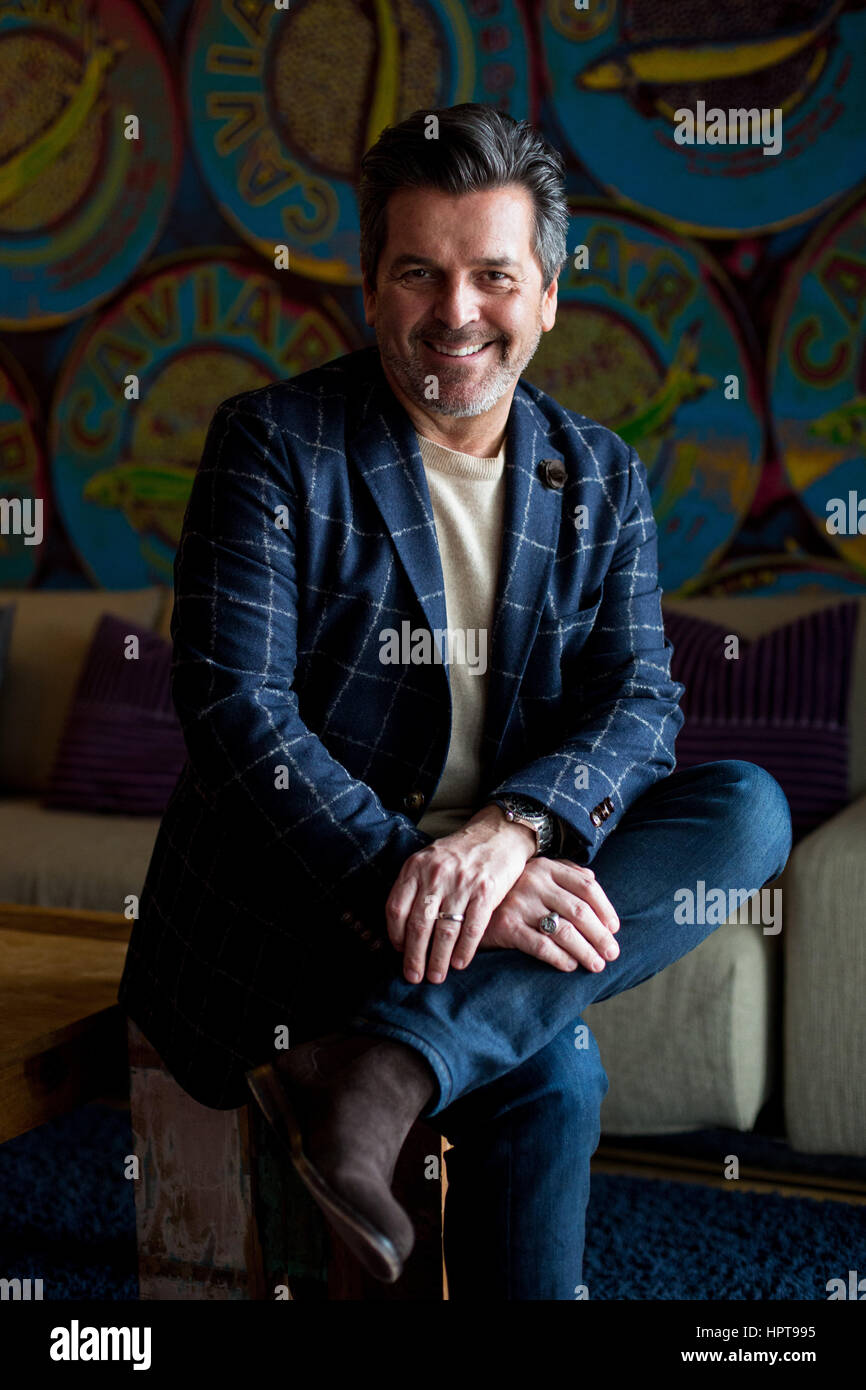 A portrait of German singer Thomas Anders shot at a photocall in a ...