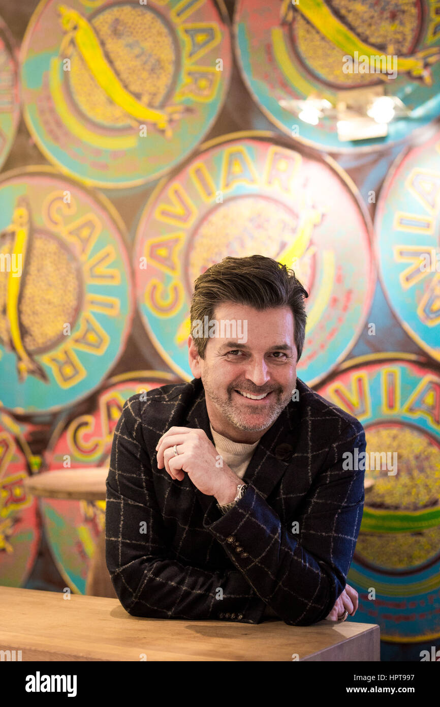 A portrait of German singer Thomas Anders shot at a photocall in a ...
