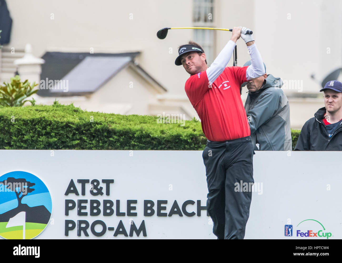 February 10th 2017, Pebble Beach, California, USA; Spencer Levin tees ...
