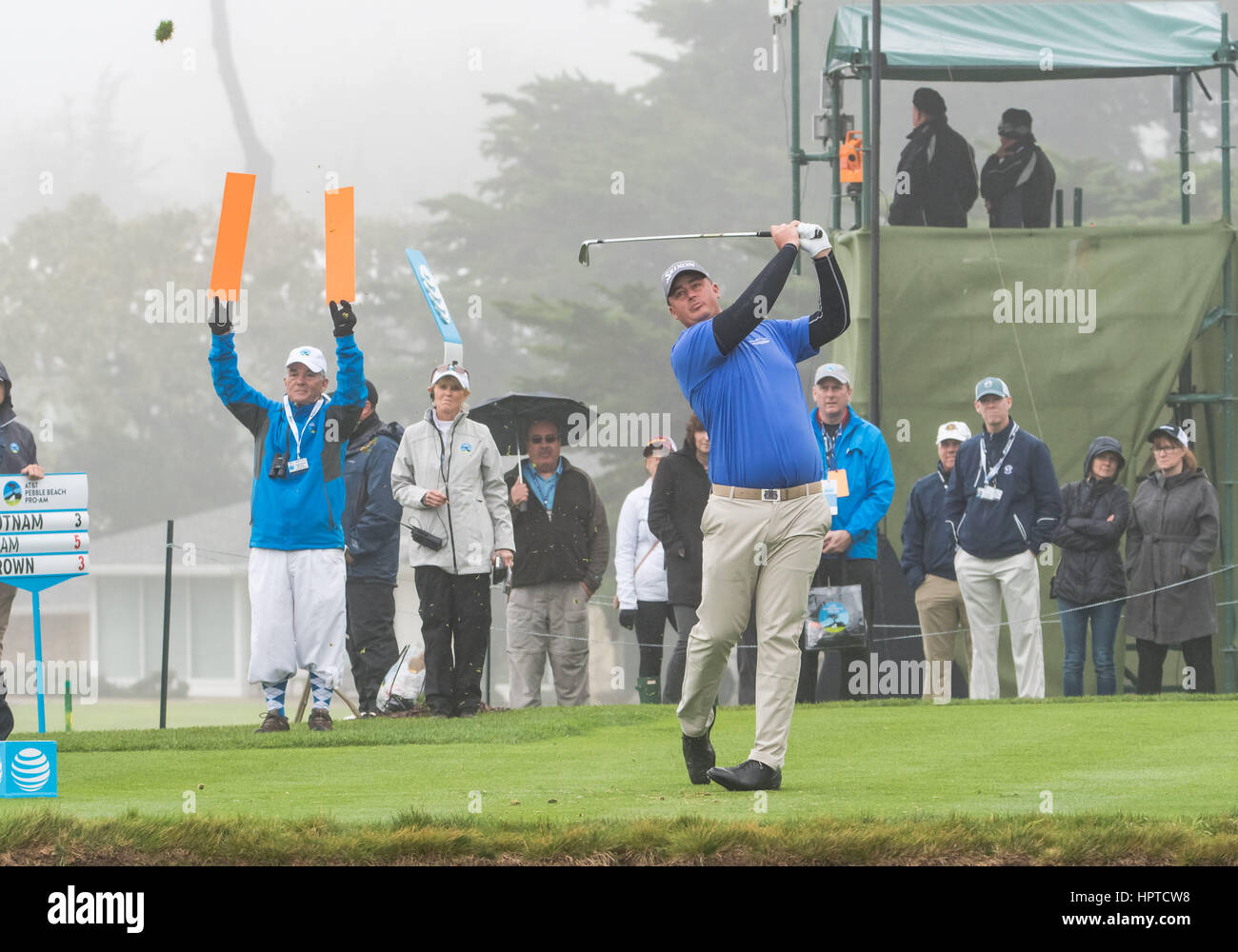February 10th 2017, Pebble Beach, California, USA; Michael Putnam tees ...