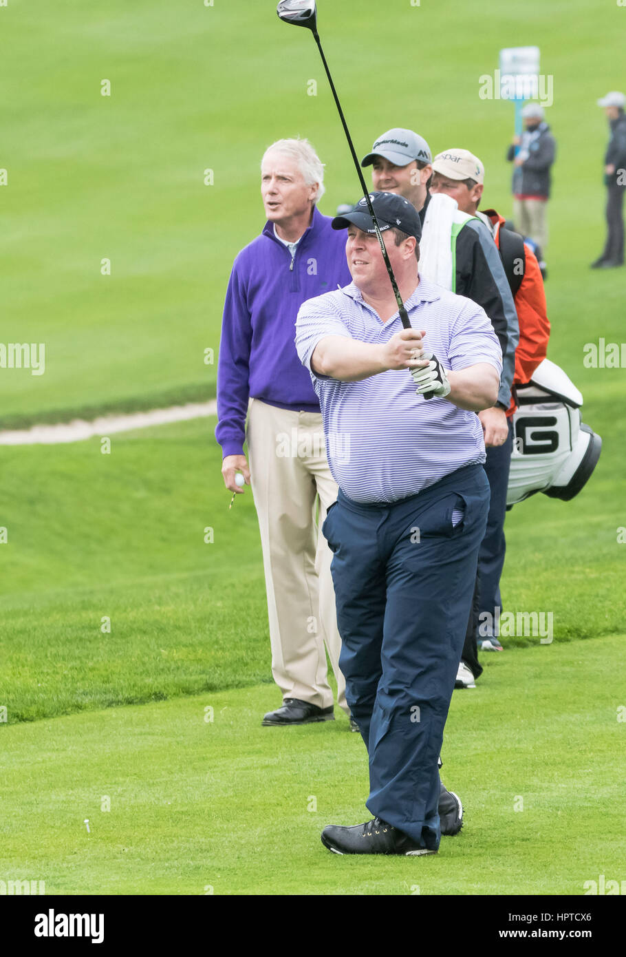 February 10th 2017, Pebble Beach, California, USA; Dan Fireman follows ...