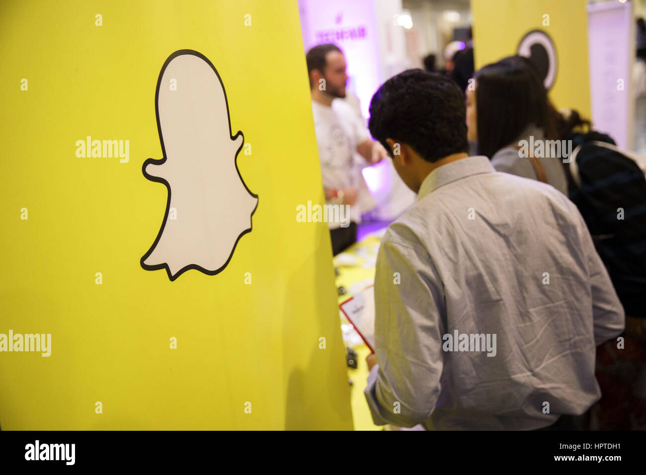 Los Angeles, CA, USA. 26th Jan, 2017. The Snapchat ghost logo is ...