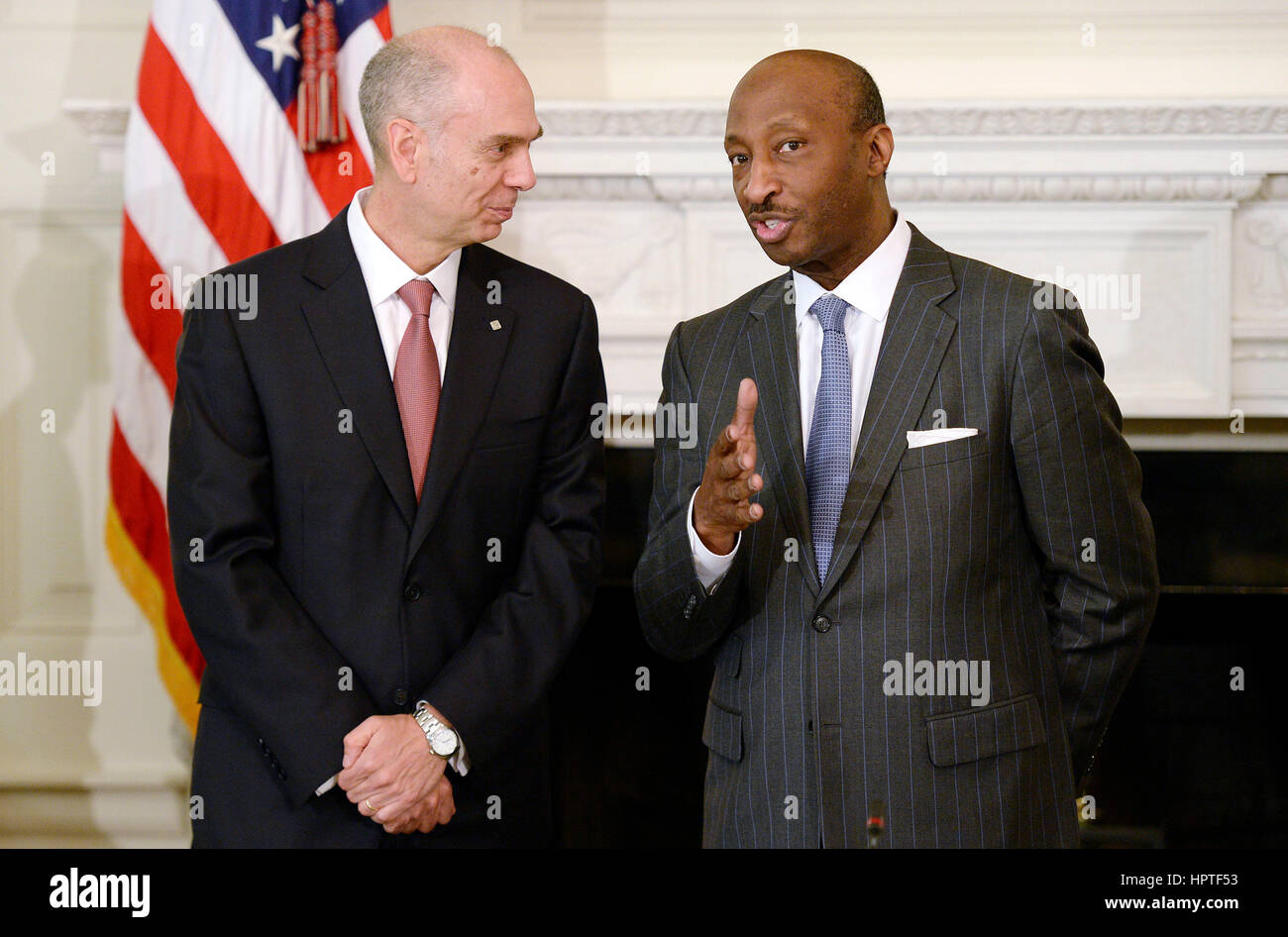 Washington, DC. 23rd Feb, 2017. Juan Luciano (L) Chairman/President/CEO ...