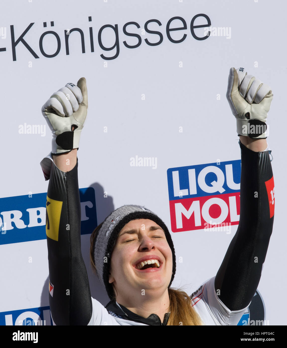 Koenigssee, Germany. 25th Feb, 2017. Skeleton pilot Jacqueline Loelling ...