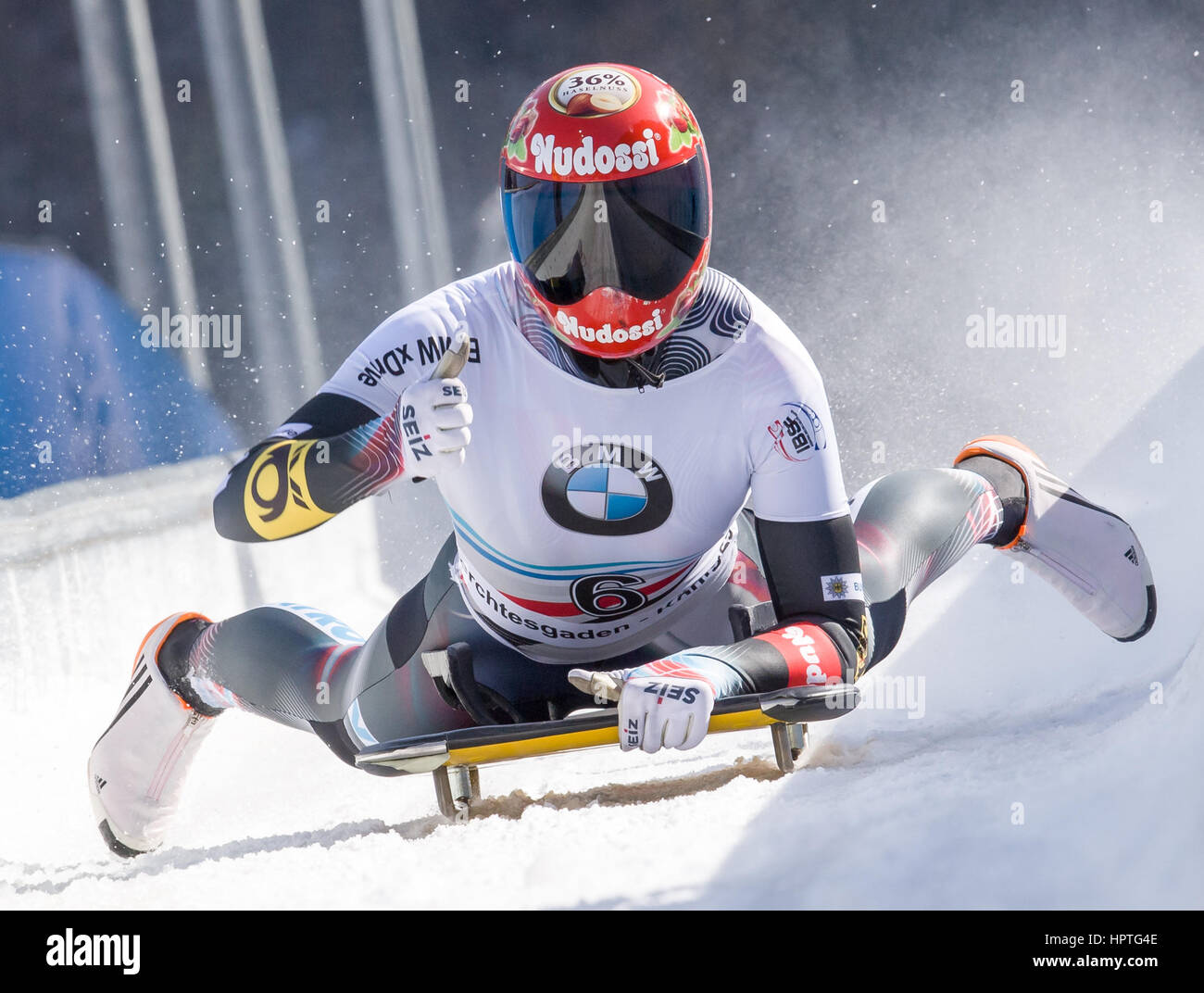 Koenigssee, Germany. 25th Feb, 2017. Skeleton pilot Jacqueline Loelling ...