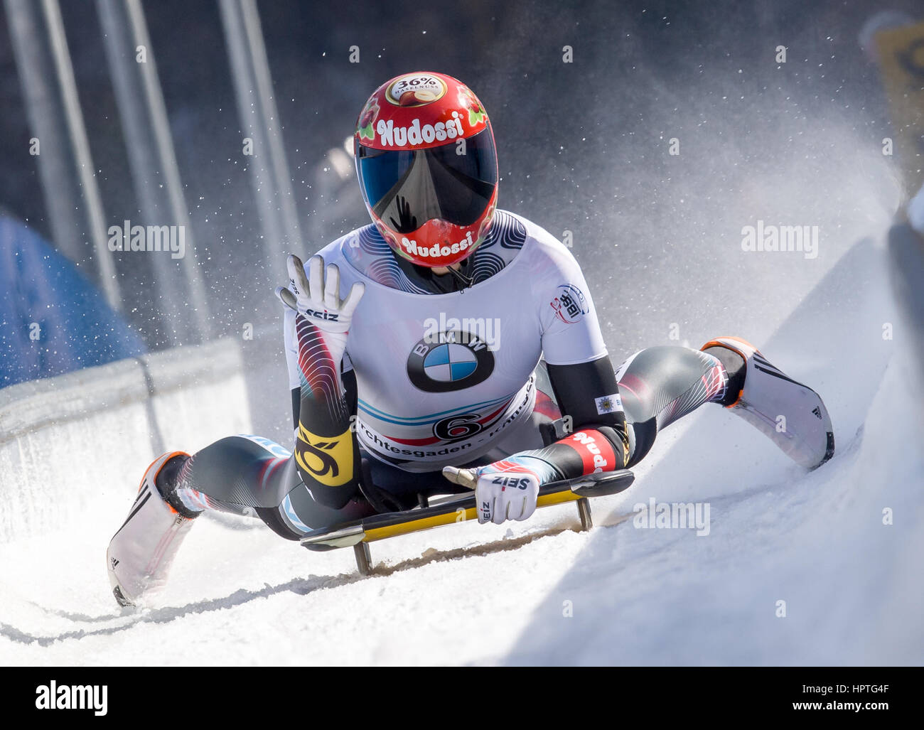 Koenigssee, Germany. 25th Feb, 2017. Skeleton pilot Jacqueline Loelling ...