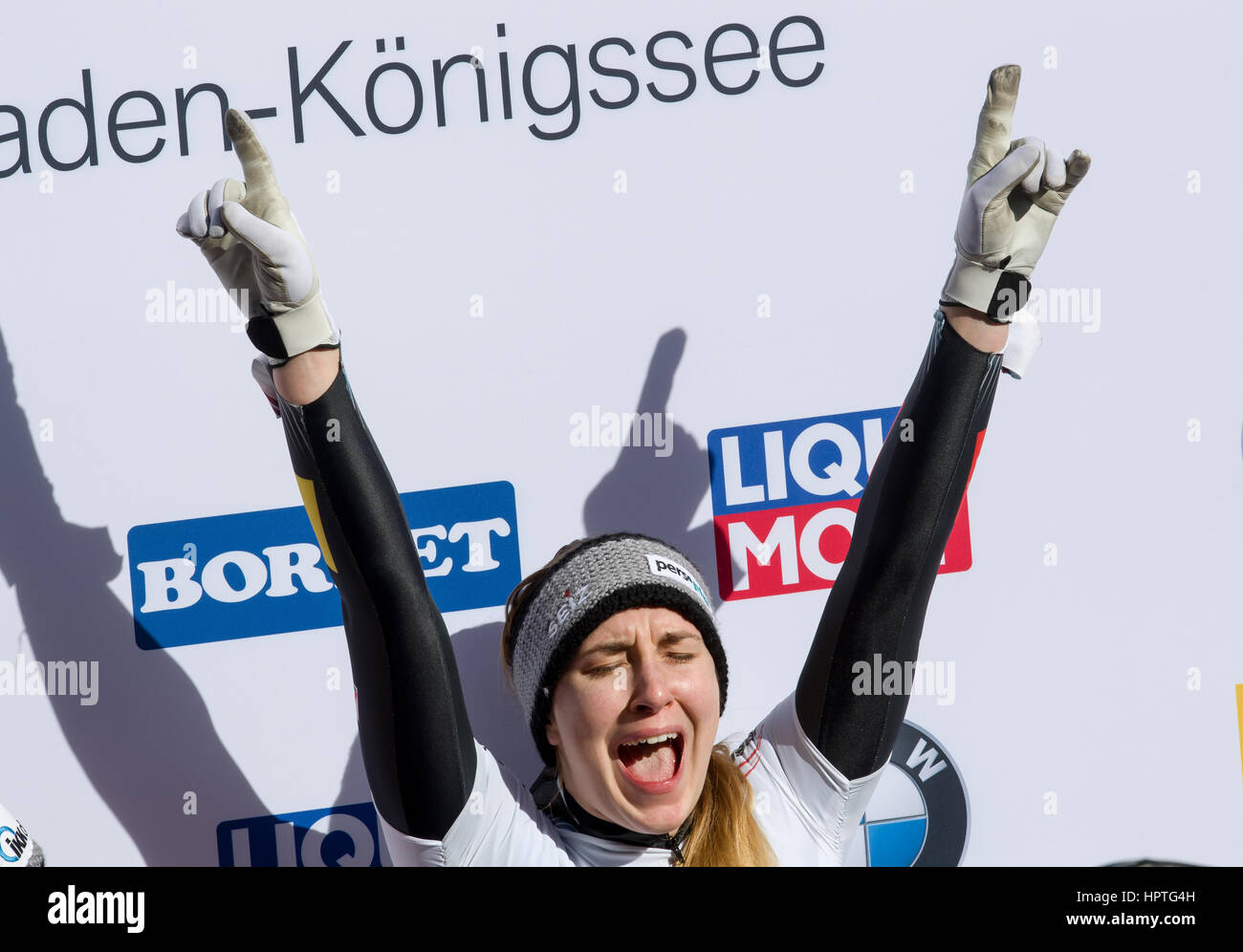 Koenigssee, Germany. 25th Feb, 2017. Skeleton pilot Jacqueline Loelling ...
