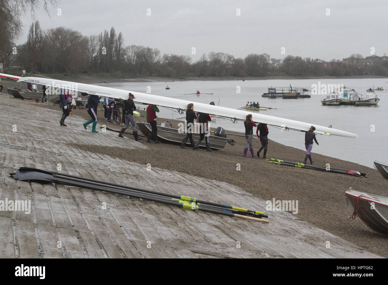 Putney London, UK. 25th Feb, 2017. Rowers representing various rowing ...