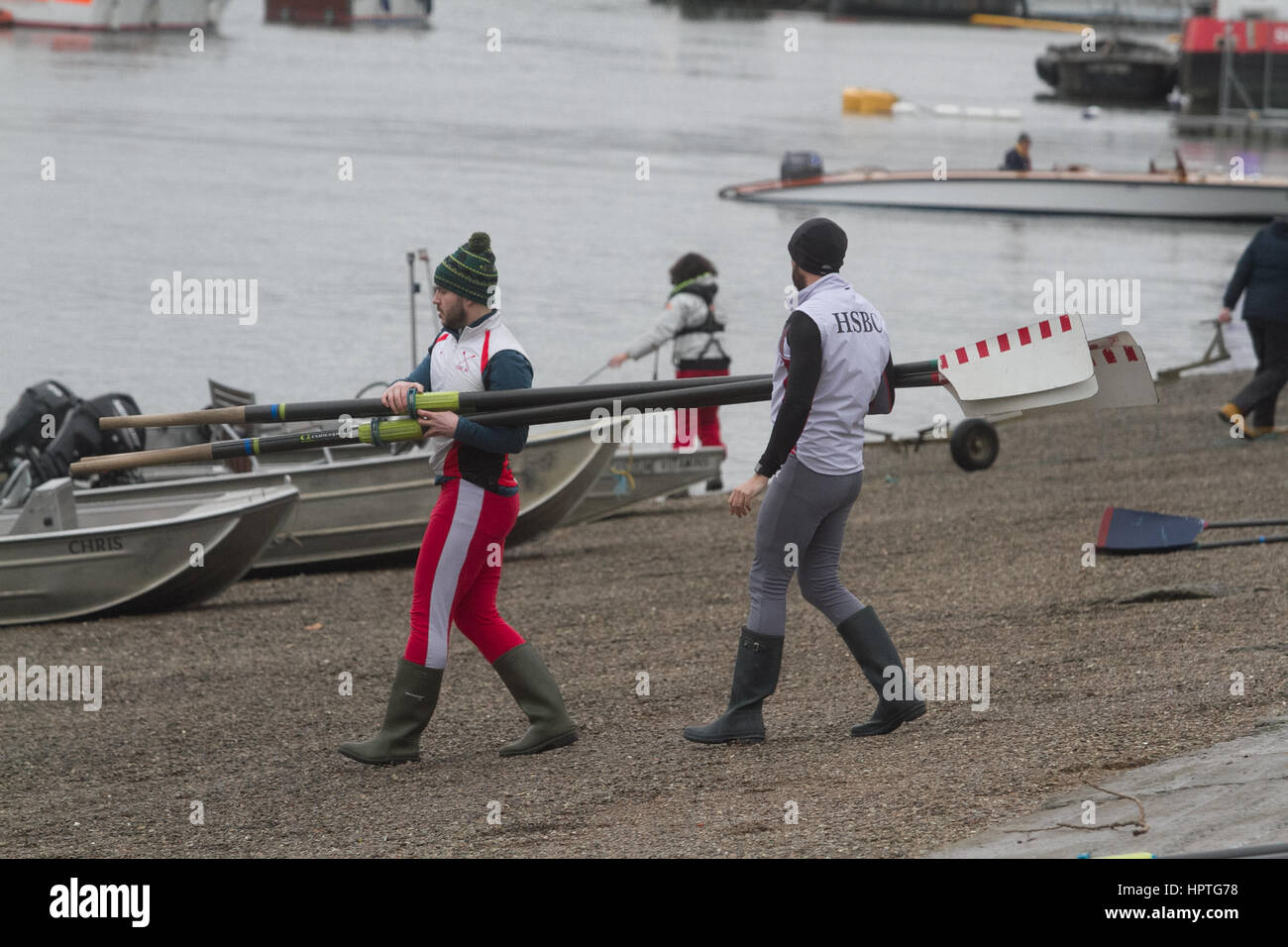 Putney London, UK. 25th Feb, 2017. Rowers representing various rowing ...