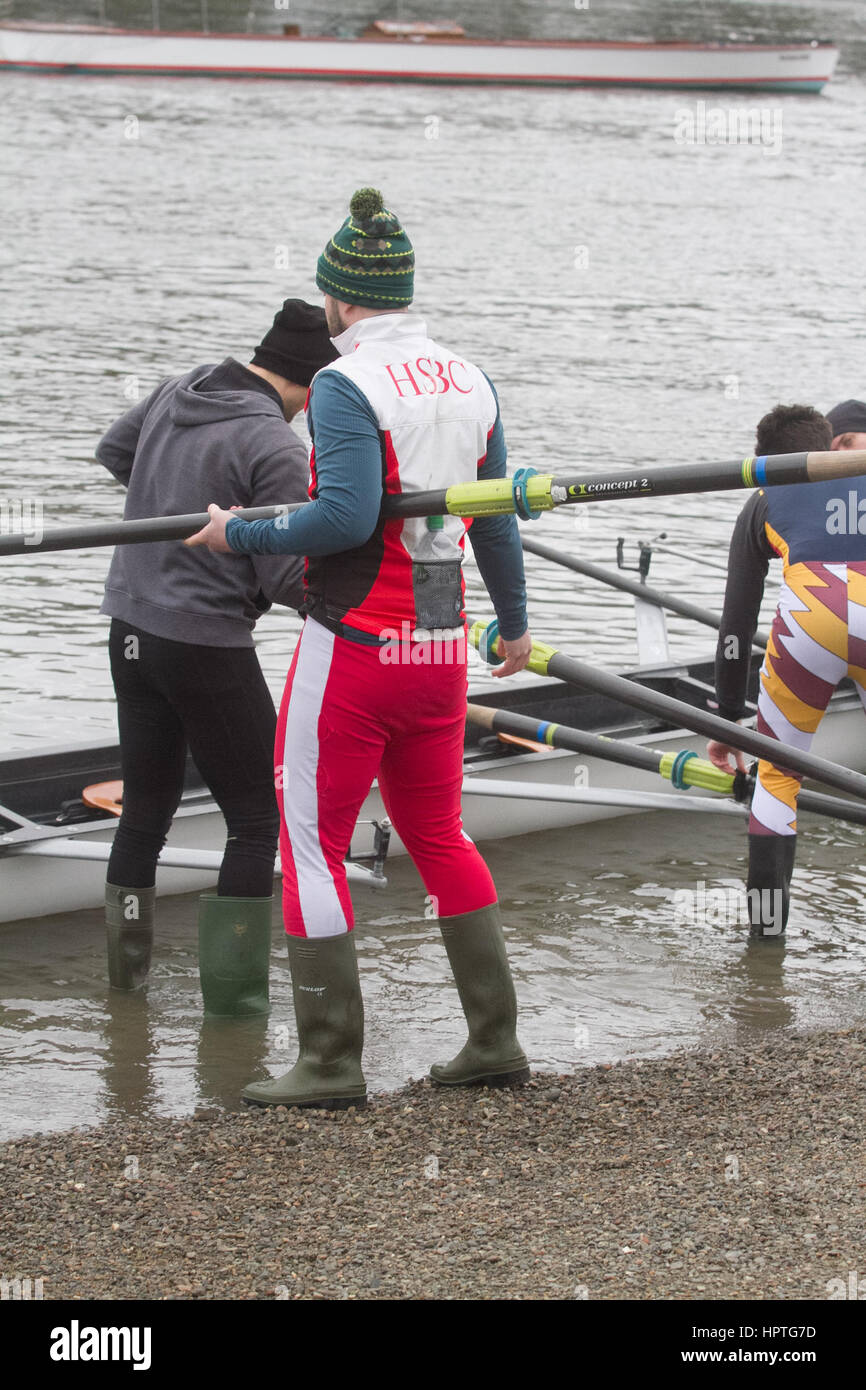 Putney London, UK. 25th Feb, 2017. Rowers representing various rowing ...