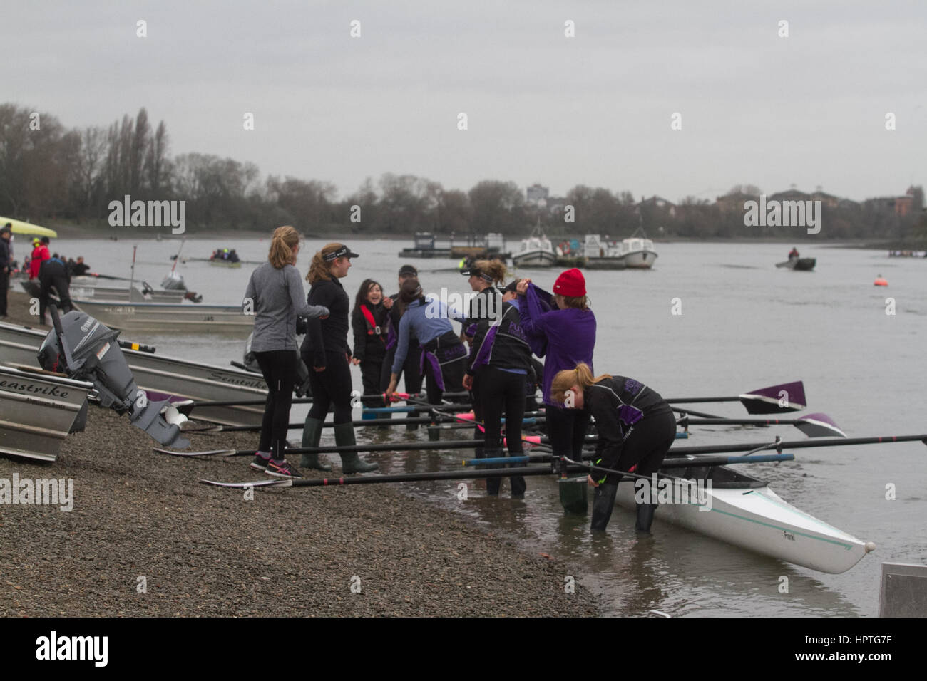 Putney London, UK. 25th Feb, 2017. Rowers representing various rowing ...