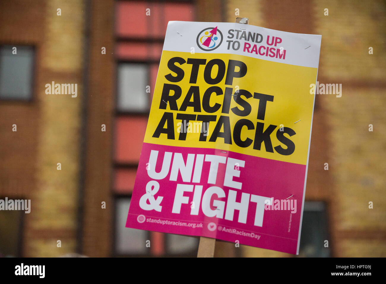 Protestors with anti racist placard hi-res stock photography and images ...