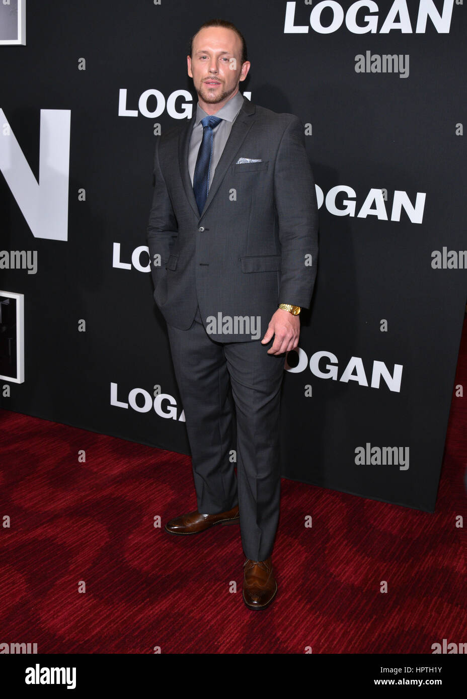 New York, USA. 24 Feb 2017. Sebastian James attends the 'Logan' New ...