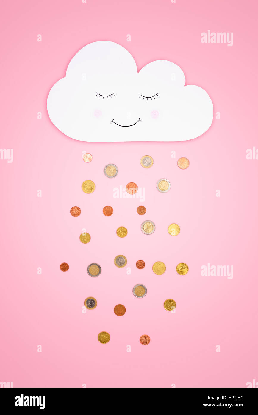 Euro coin money rain cloud hi-res stock photography and images - Alamy