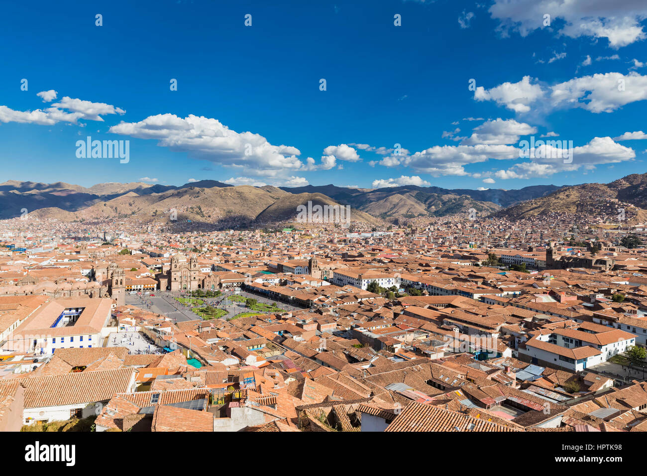 Peru, Andes, Cusco, cityscape as seen from San Cristobal church Stock ...