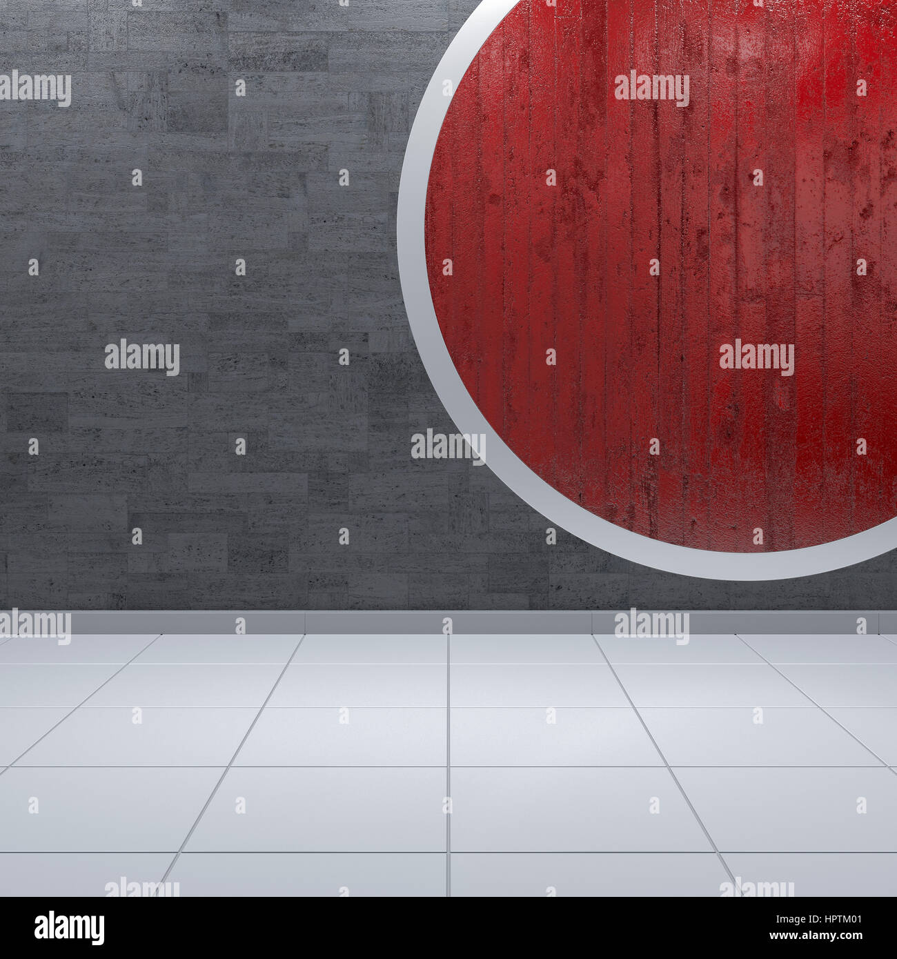 Concrete wall with red circle hi-res stock photography and images - Alamy